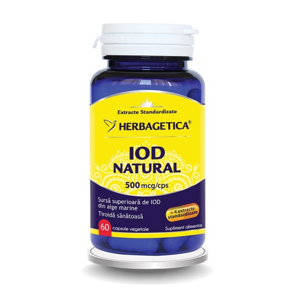 Iod Natural (60 capsule), Herbagetica, Preț 36,47 Lei - Napofarm.ro