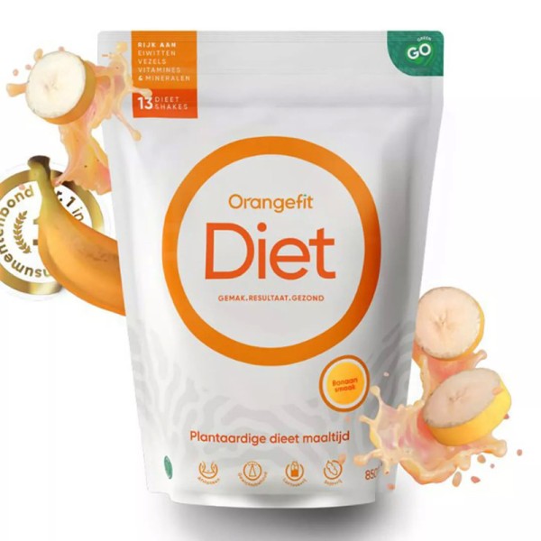 Diet - Pudra pentru slabit cu aroma de banane (850 grame), Orangefit